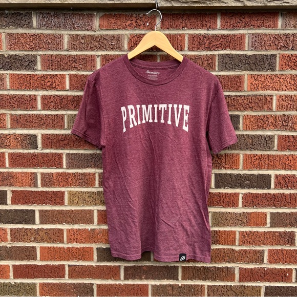 Primitive | Shirts | Primitive Marled Burgundy Graphic Short Sleeve Tee ...